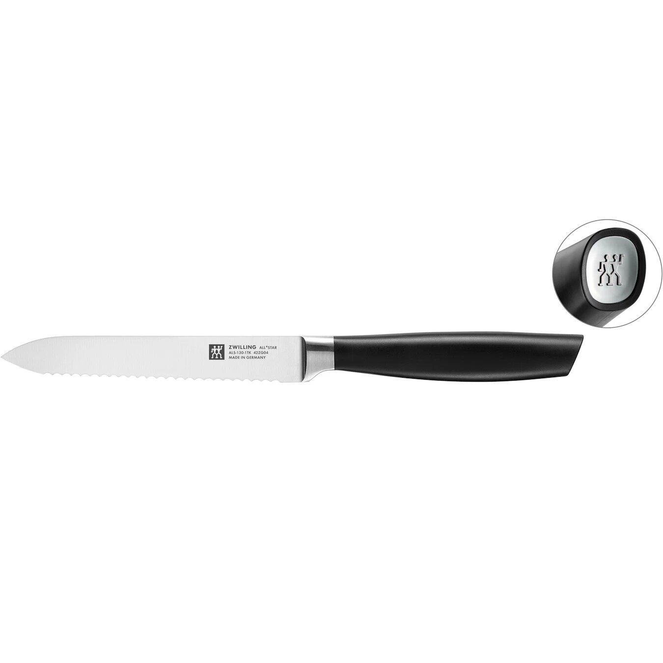 Нож кухонный ZWILLING AllStar, универсальный, нескользящая рукоятка, нержавеющая сталь, черный