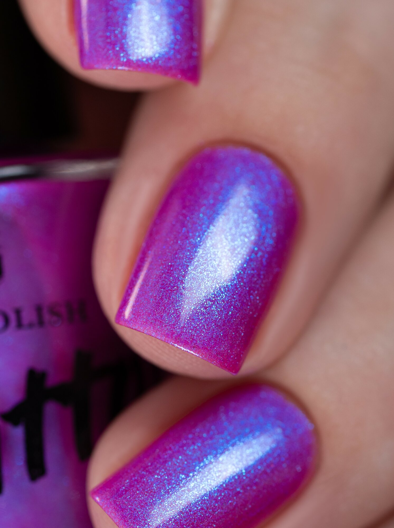 Лак для ногтей светоотражающий фиолетовый 9мл - Grattol Nail Polish "Он не он"