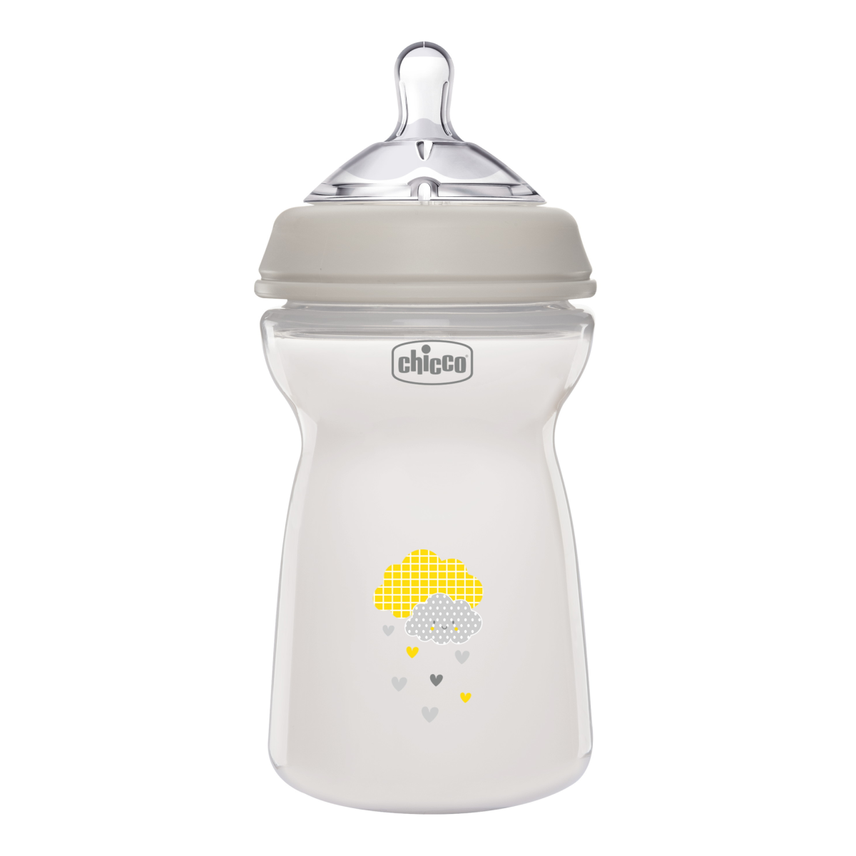 Chicco, Natural Feeling бутылочка с силикиновой соской (нейтральная), 6 мес+, 330 мл