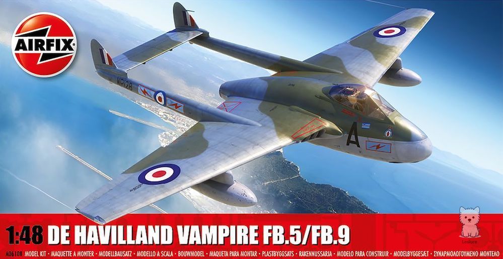 Сборная модель 1/48 de Havilland Vampire FB.5/FB.9 (Airfix) A06108