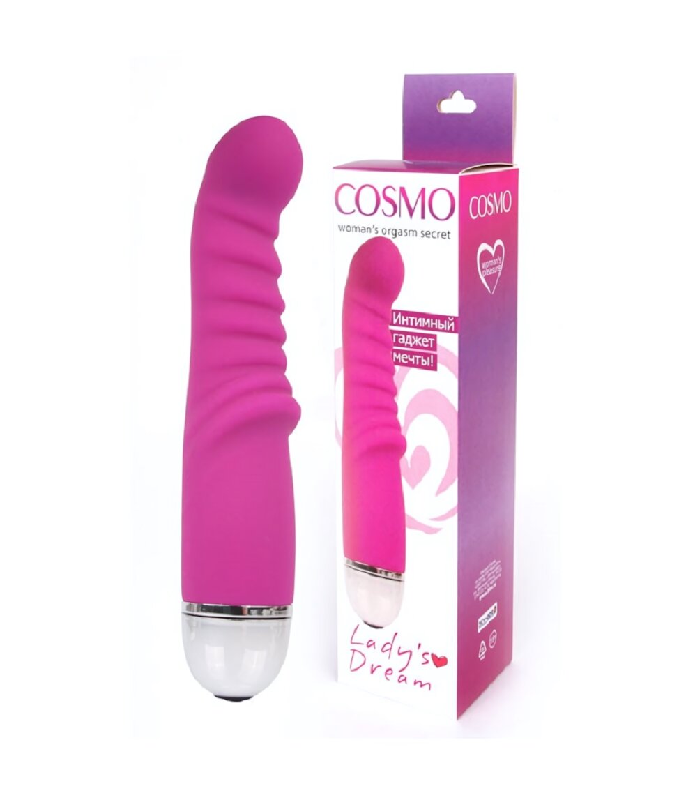 Вибромассажер Cosmo, розовый, 17 см, 20 режимов, силикон, для удовольствия