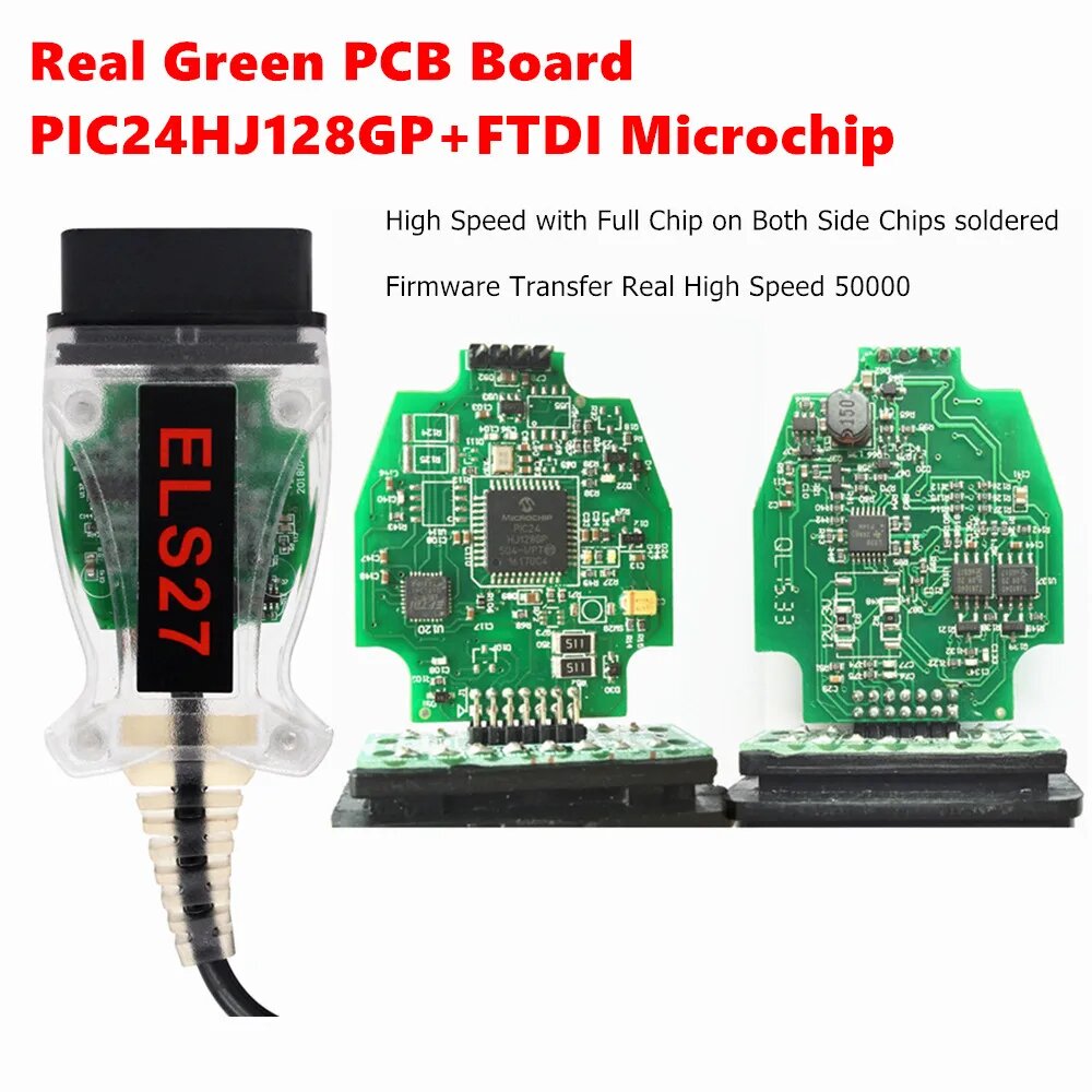 Новейшая печатная плата V2.3.8 ELS27 FORScan Green PIC24HJ128GP + Microchip FTDI, многоязычная работа ELM327 и J2534 Pss-Thru для Mazda