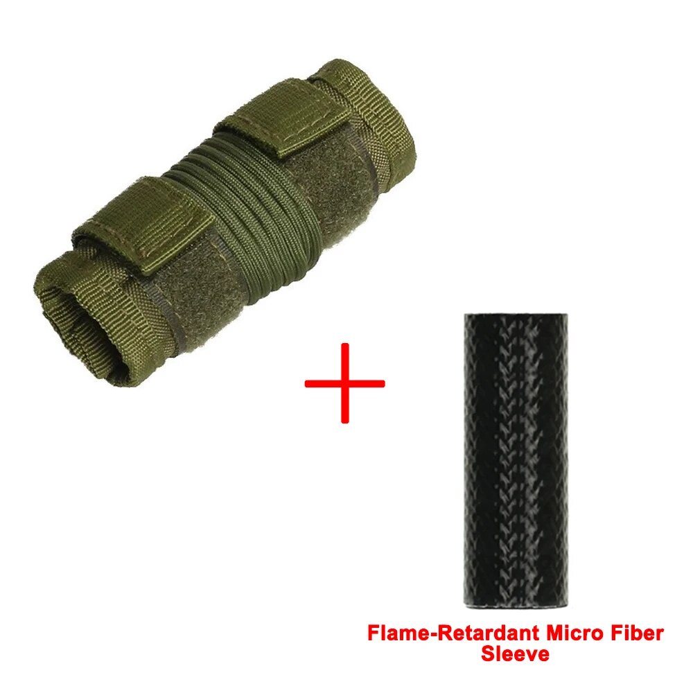 Термостойкий чехол для глушителя 6 дюймов, микрофибра Зеленый, 9 inch, Green Set
