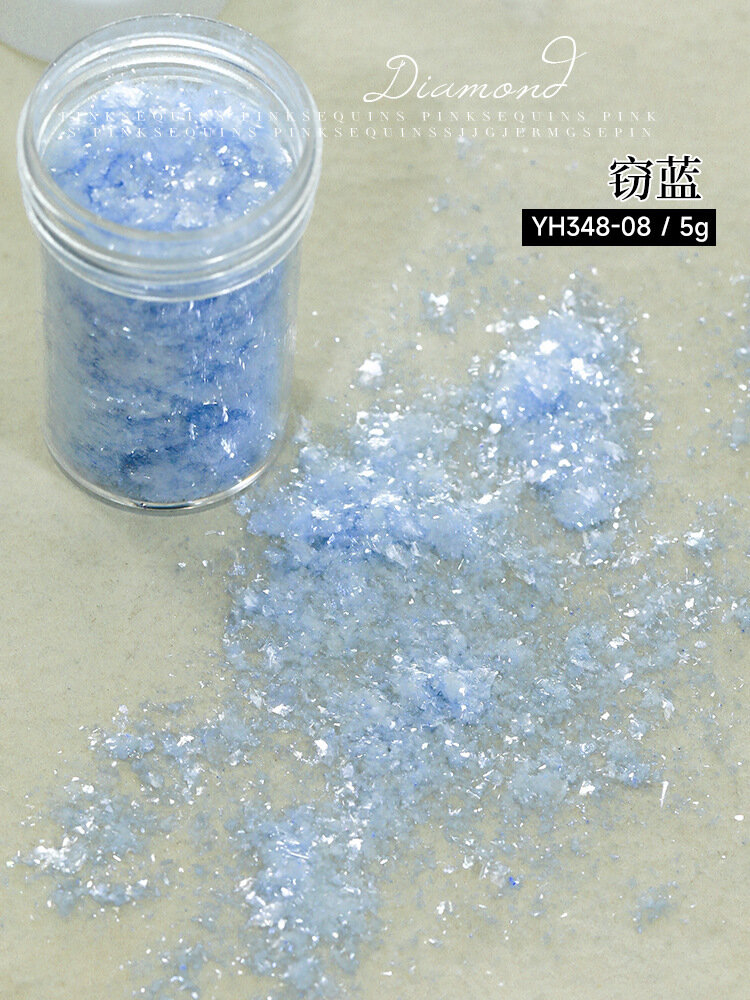 Небесно-голубой алмазный микалеск для маникюра, 5 г (примерно) - Яркий маникюр