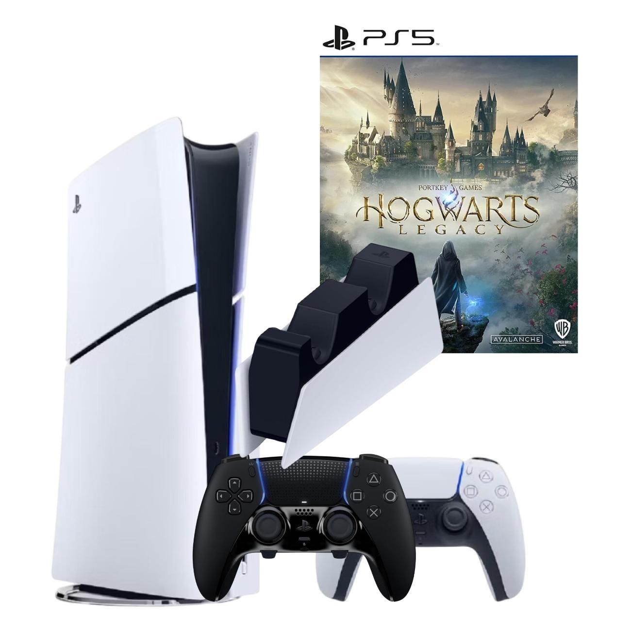 PlayStation 5 Slim Disk + игра Hogwarts Legacy+ Dualsense Charging Station+Dualsense Edge Black