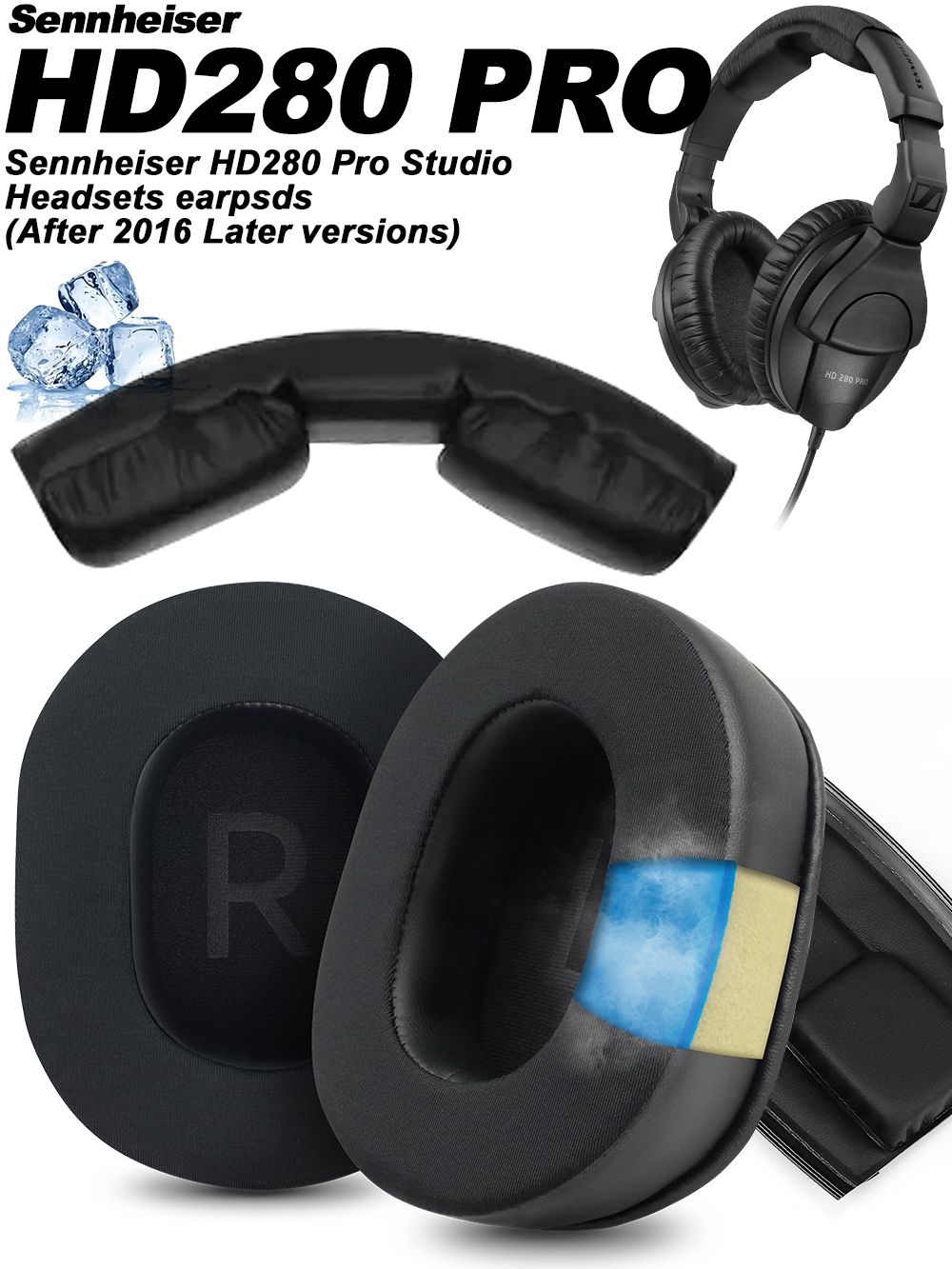 Амбушюры Sennheiser HD280 Pro, HMD280 PRO After 2016 Later versions пенные Белковая повязка на голову