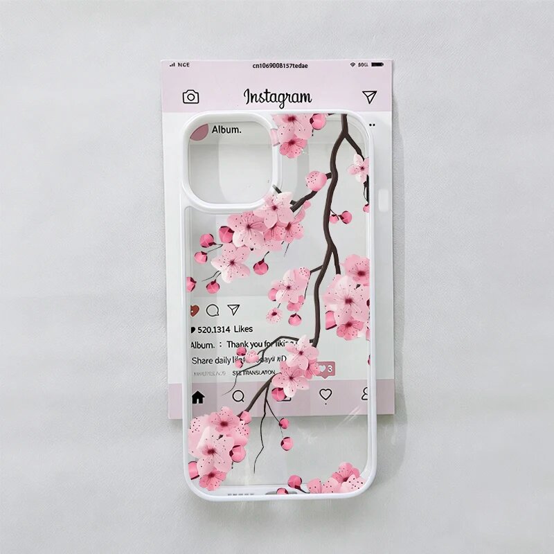 Чехол для телефона Pink Peach Blossom для iPhone 17 Air 16 15 14 13 12 11 Plus Pro Айфон 16, style 5