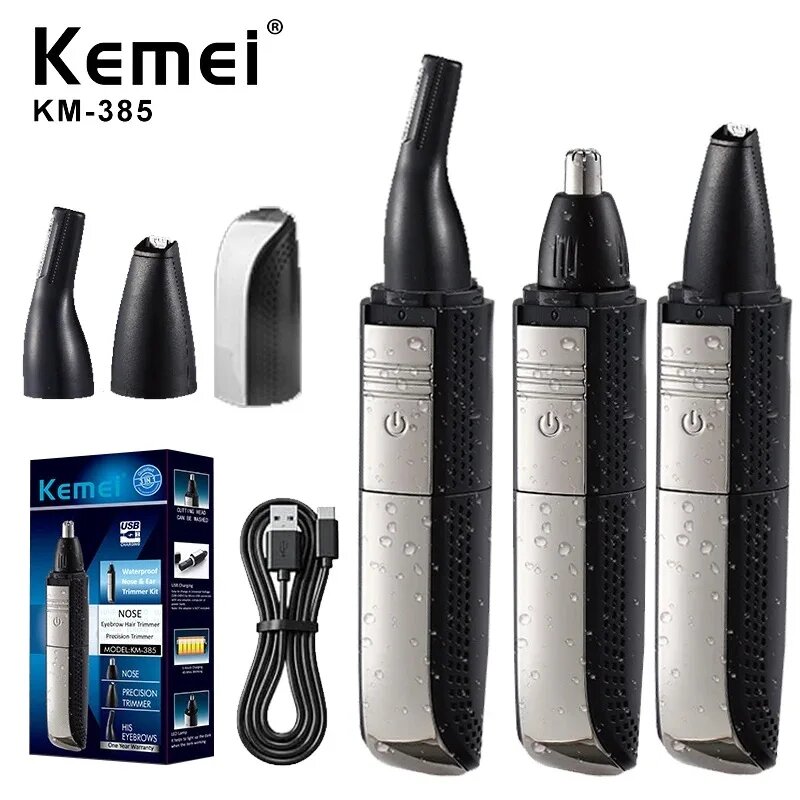 Kemei KM-385 Перезаряжаемый Триммер для Носа и Ушей