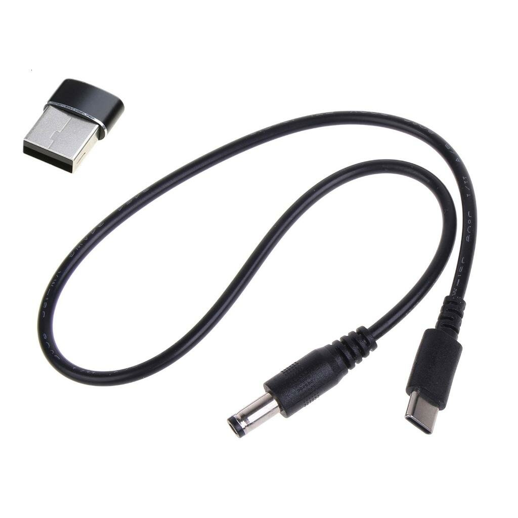 Кабель USB Type C - DC 5.5x2.1 мм для зарядки, 40cm - 5V
