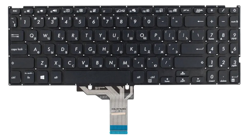 Клавиатура для ноутбука Asus M509DJ, M509DA, VivoBook X515JA , D515DA, X509FA, чёрная, без рамки