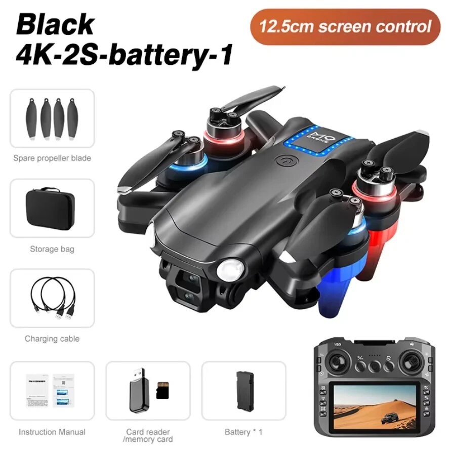 Бесколлекторный дрон M9 4K черный Black-4K-battery-1
