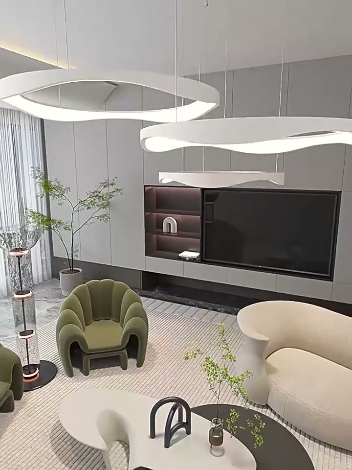 Люстра потолочная LED 60 Вт, Круглая, Черная, Акрил/Металл, Современный стиль, 600мм — фото 1