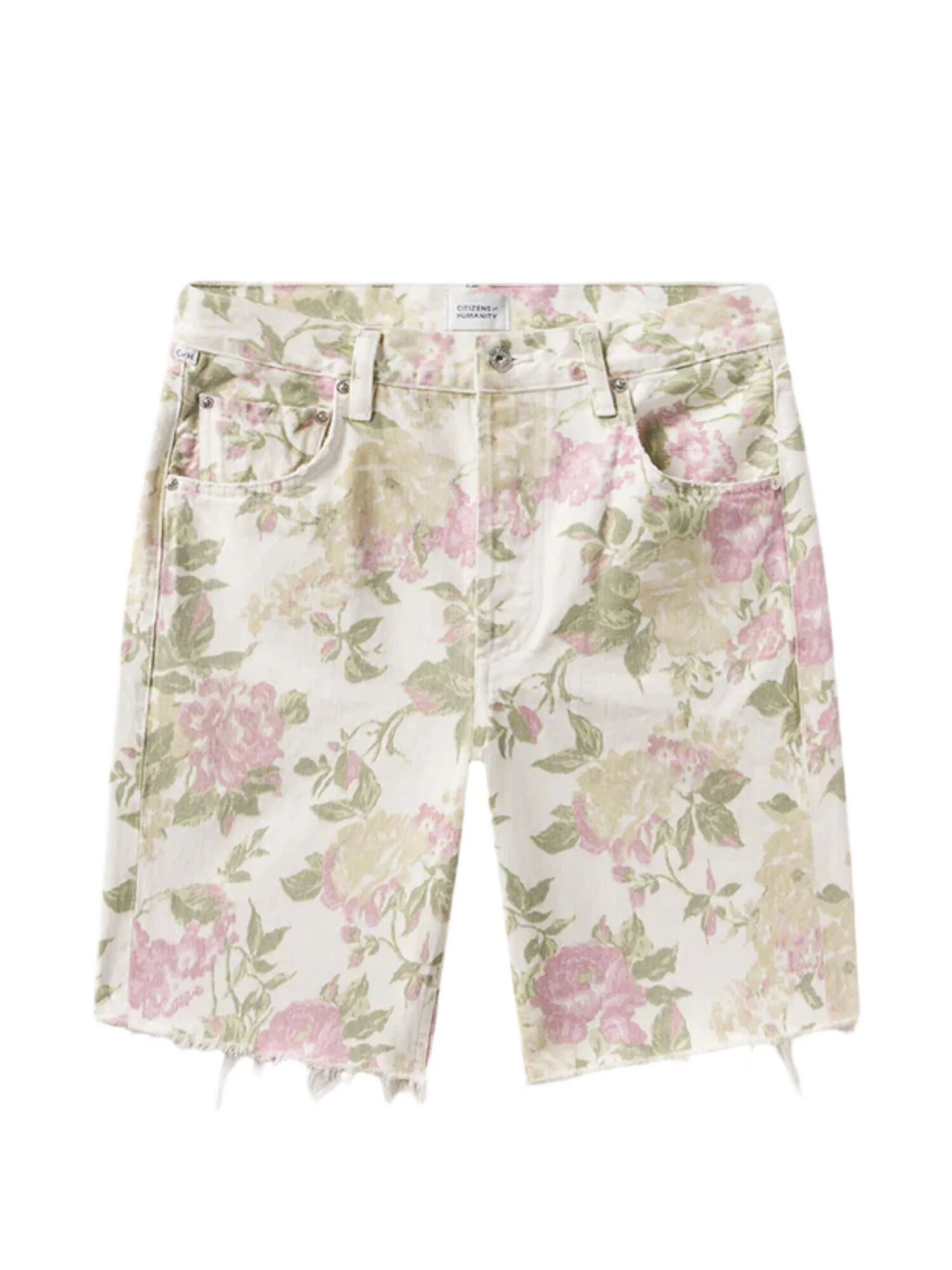 Шорты Floral-print raw-hem shorts