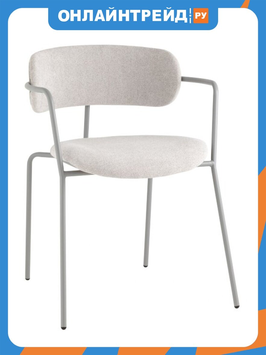 Стул обеденный Stool Group Дженни букле светло-серый каркас серый муар