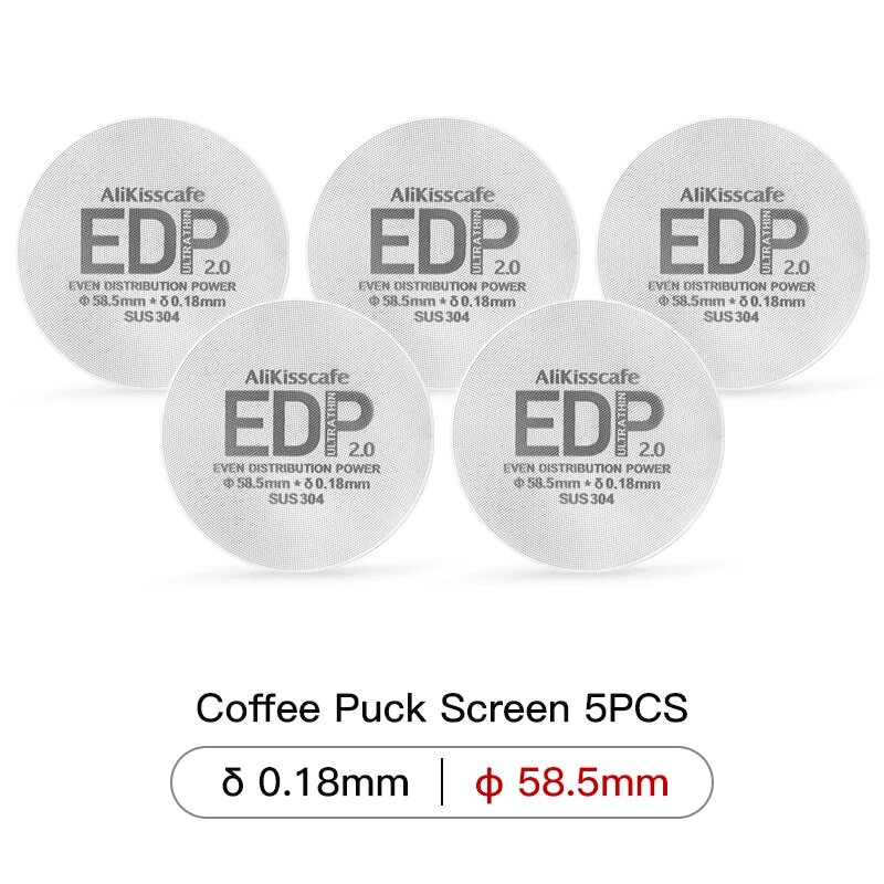 Многоразовые фильтры из нержавеющей стали Alikisscafe для Delonghi Breville 5pcs EDP 58.5mm