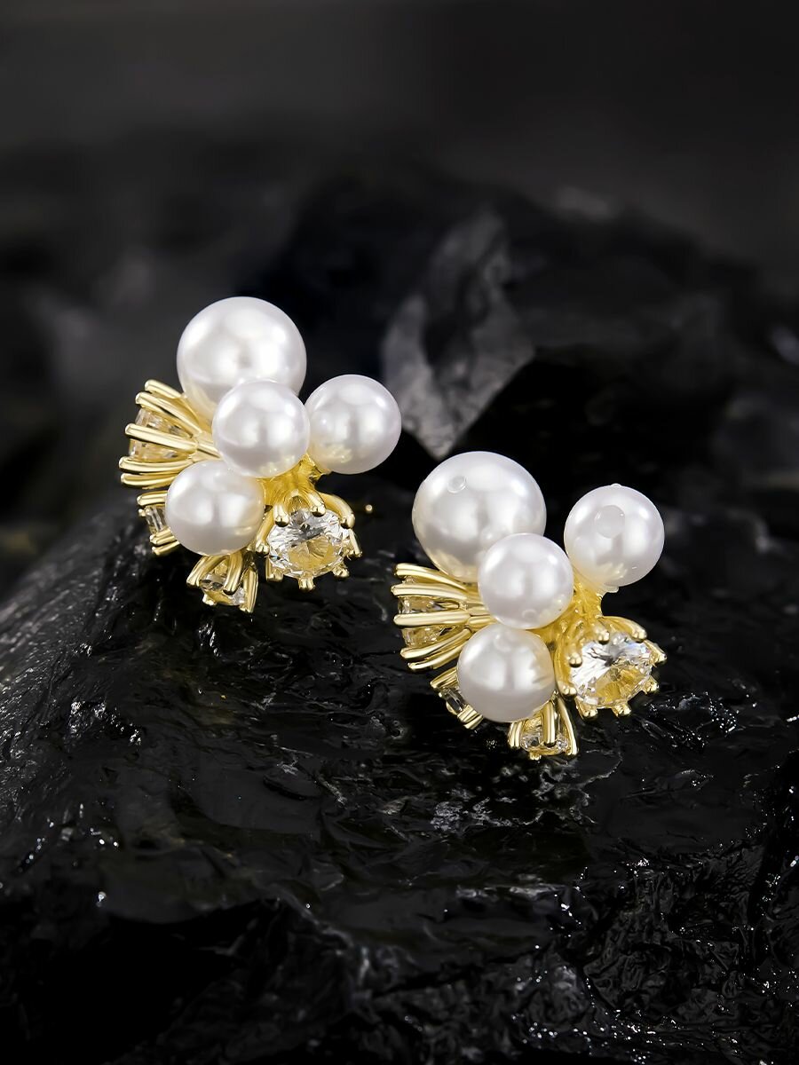 Серьги ANI VINNIE, фианит, gold — фото 1