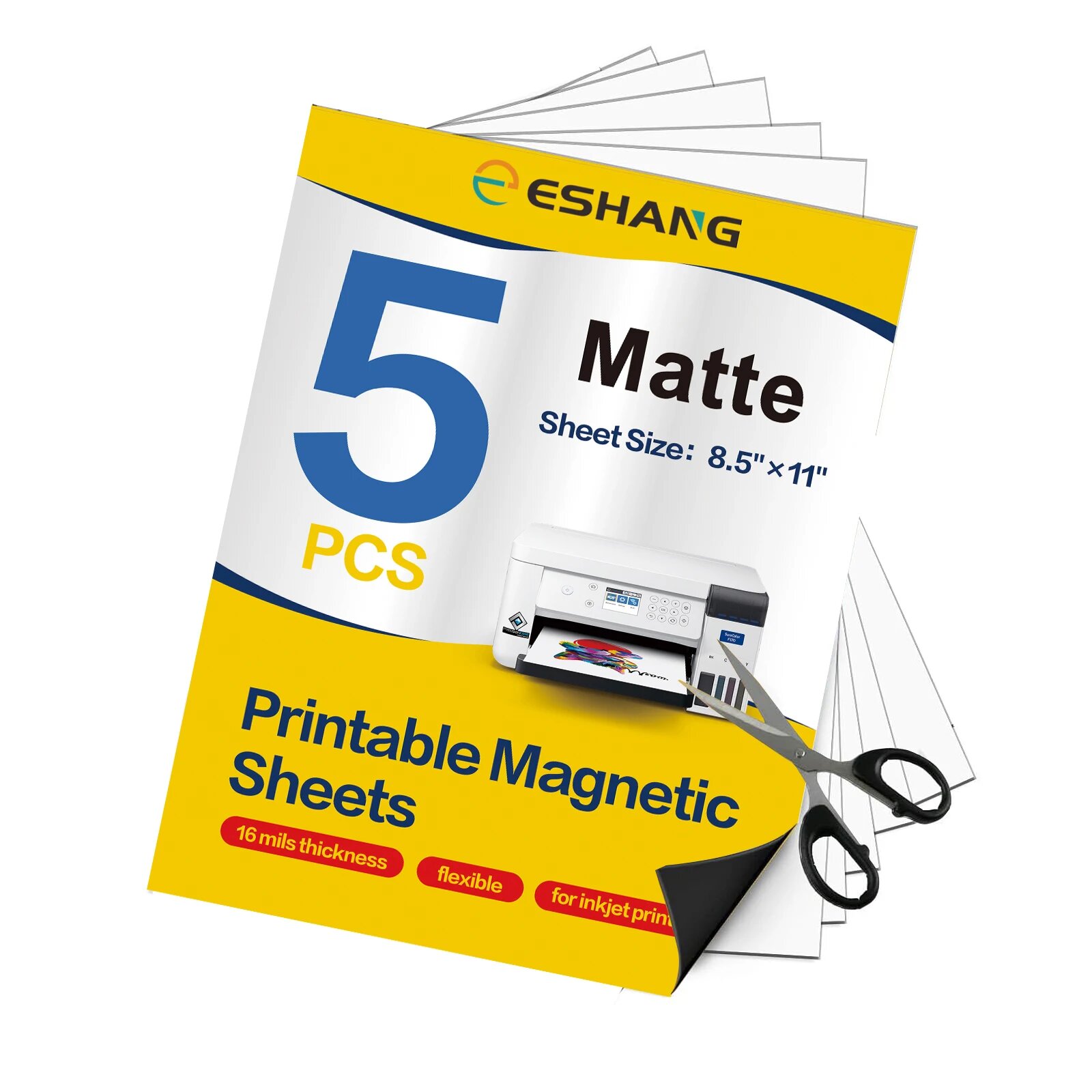 Магнитные фотобумаги ESHANG, 5 шт, матовые, 8,5x11 дюймов