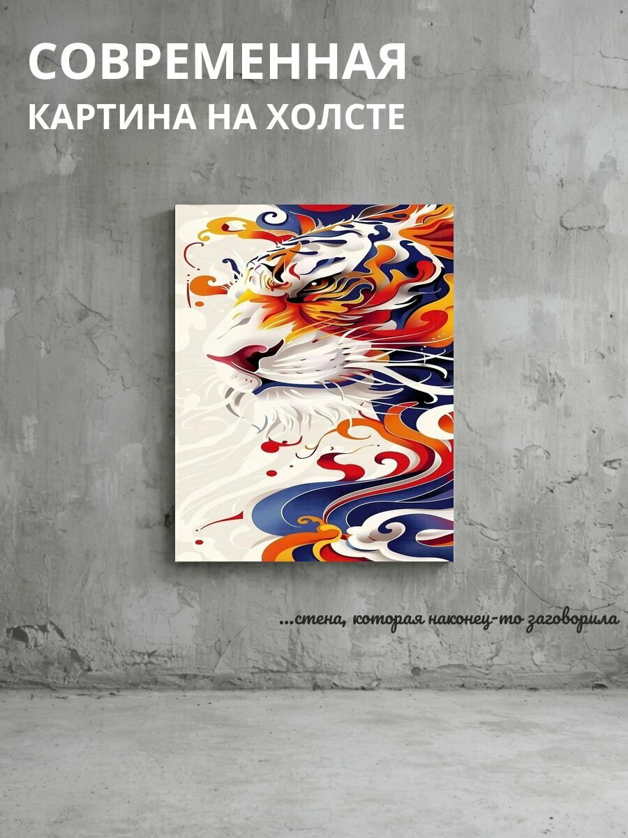 Картина на холсте Тигровый сюжет 50x70 см