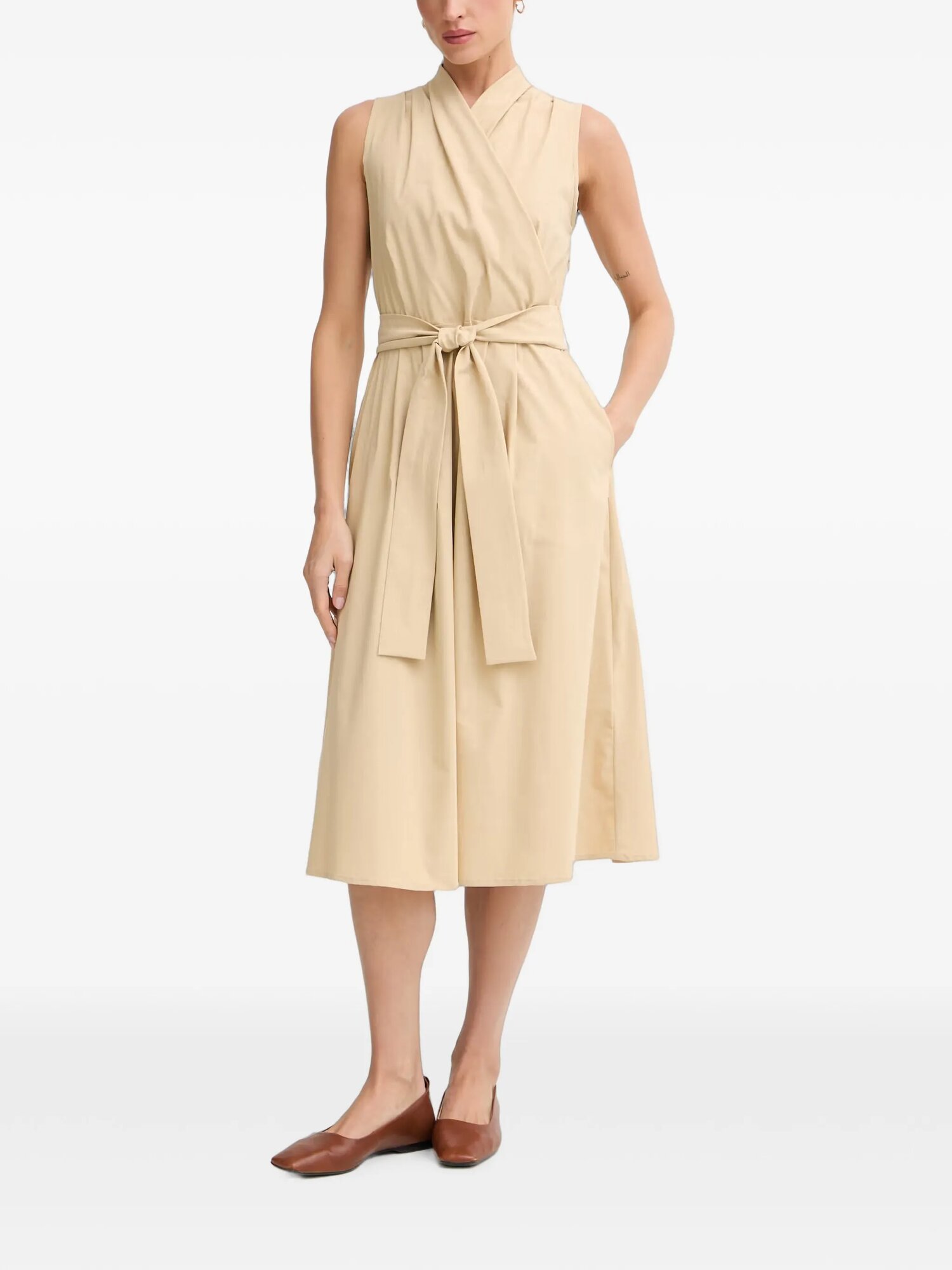 Платье Belted wrap-style midi dress
