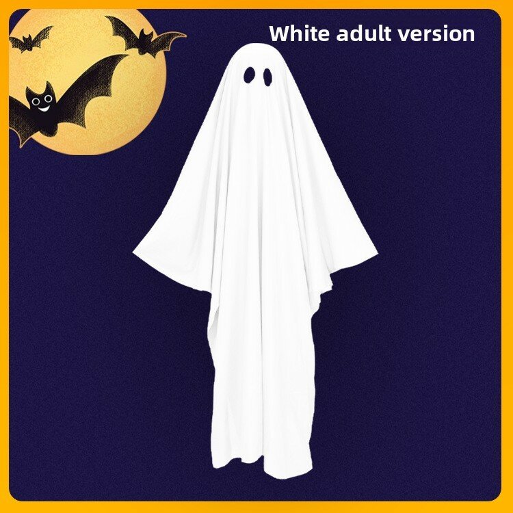 Halloween ghost outfit for children and adults with street style design for cosplay and parties white adult 170cm