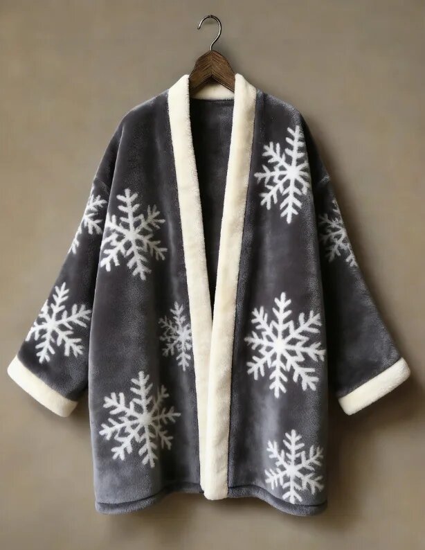 Фланелевый халат DIDUQIPAO в стиле Харадзюку Черный, XL, kimono 16