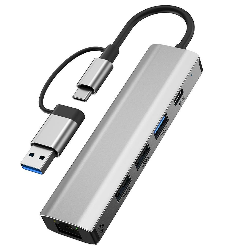 Адаптер USB Type C — RJ45 Ethernet, 100 Гигабайт Серебра