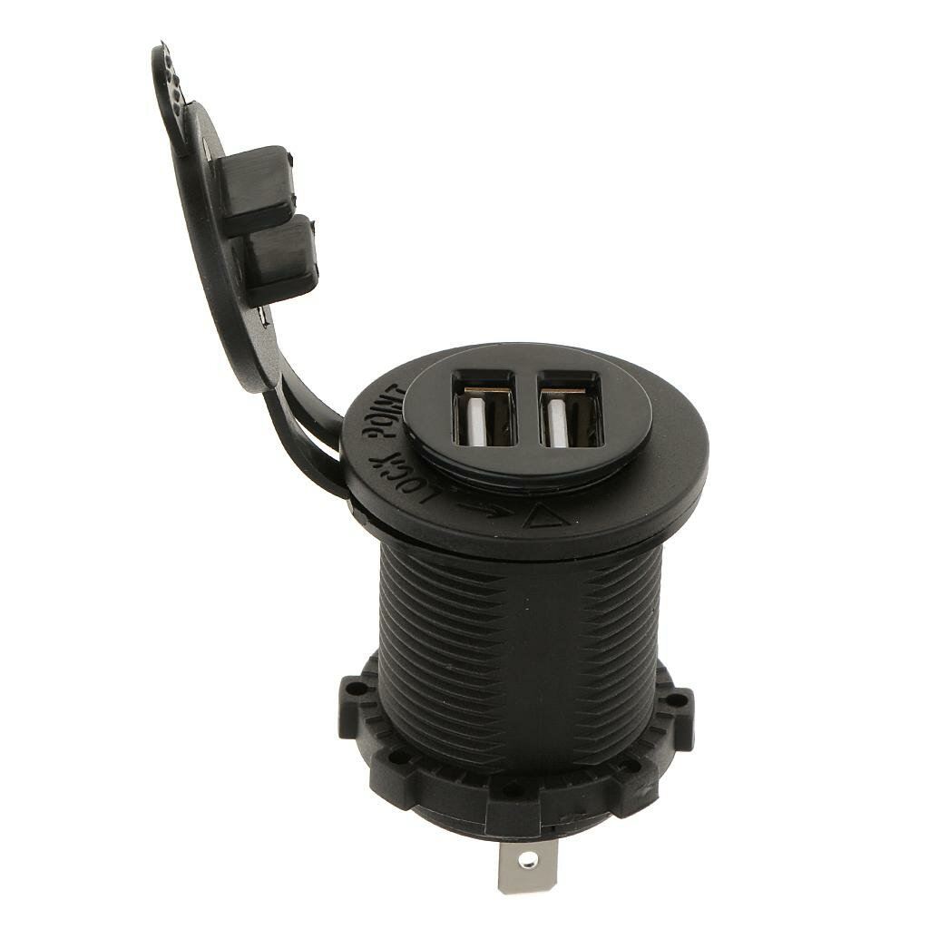 Двойная USB-зарядная розетка 12 В 4,2 А для мотоцикла, лодки, автомобиля.