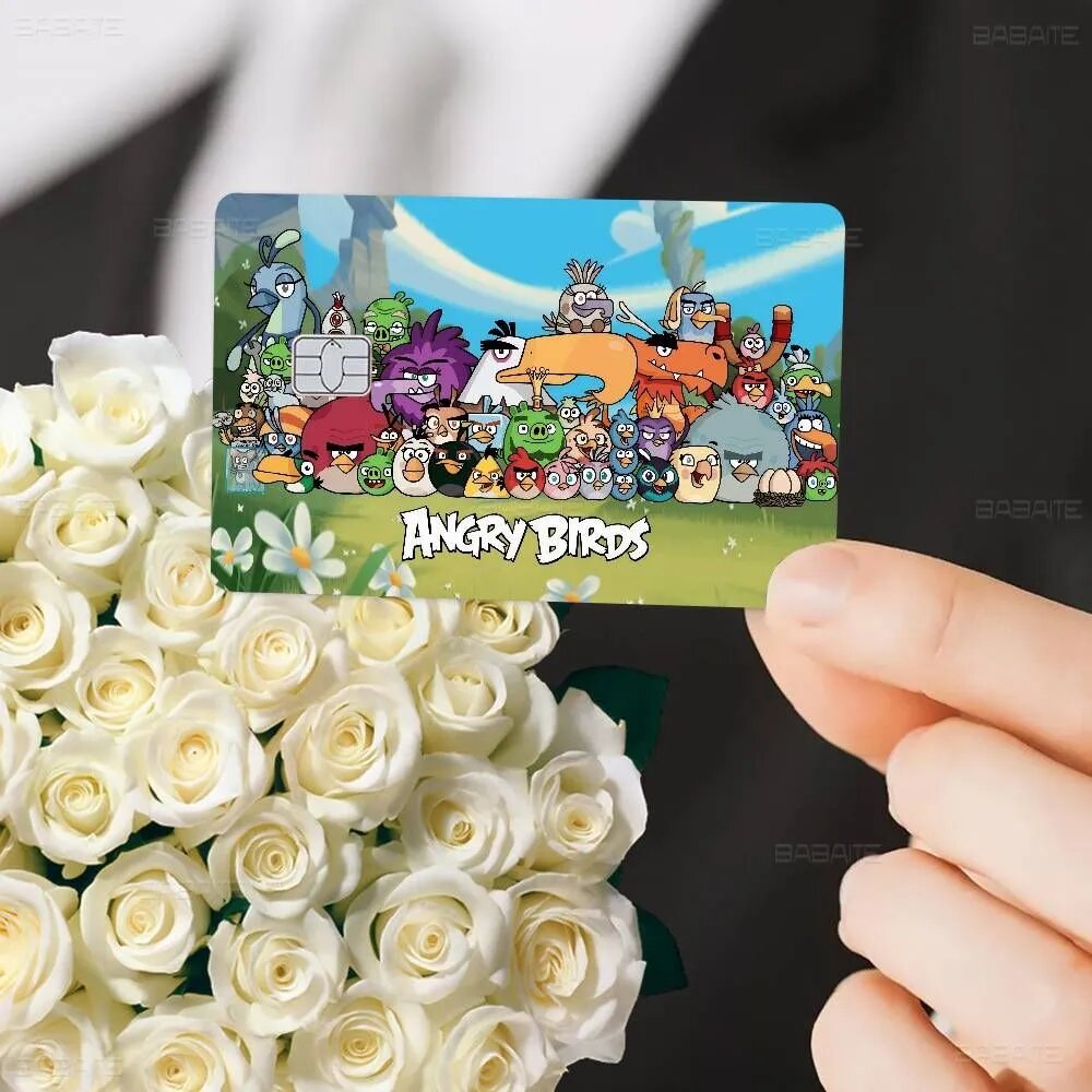 Angry Birds Toons Мультсериал Наклейка на банковскую карту, водостойкая антицарапинная защитная
