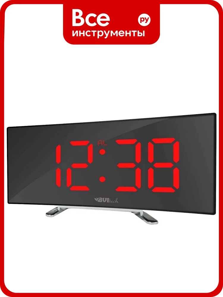 Сетевые часы BVItech BV-412RMK, будильник, пластик, 17 см x 8,7 см x 4 см