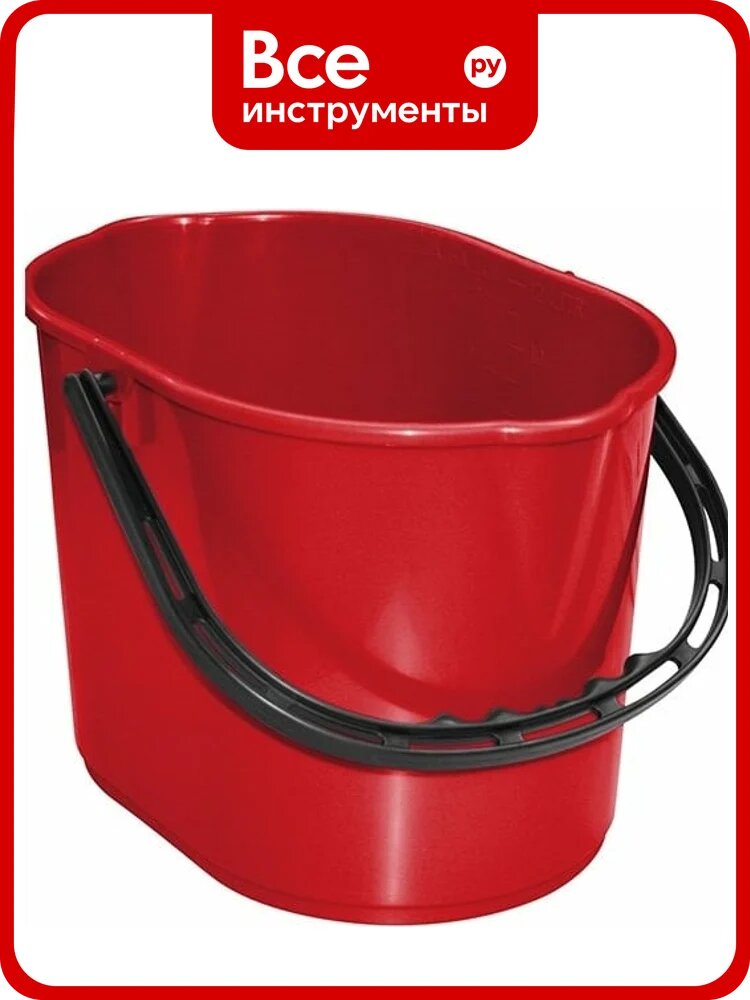 Ведро TTS PIT 00005275, овальное, ударопрочное, без отжима, 12 л, красное