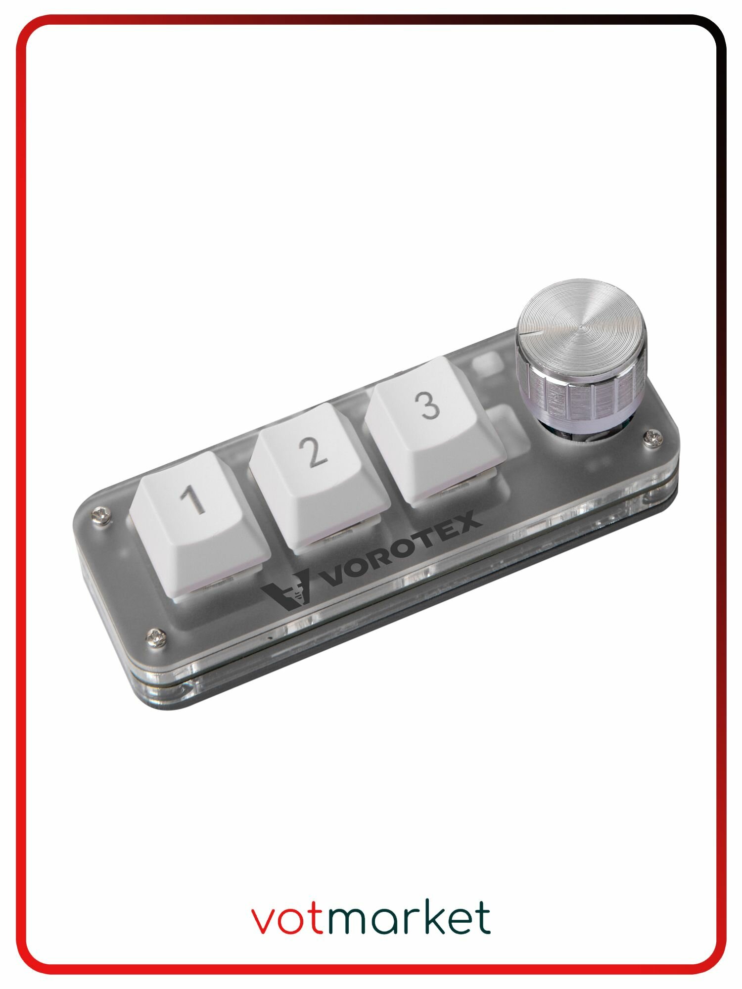 Игровая механическая программируемая клавиатура VOROTEX K03 Knob Red Switch, для OSU и Geometry Dash