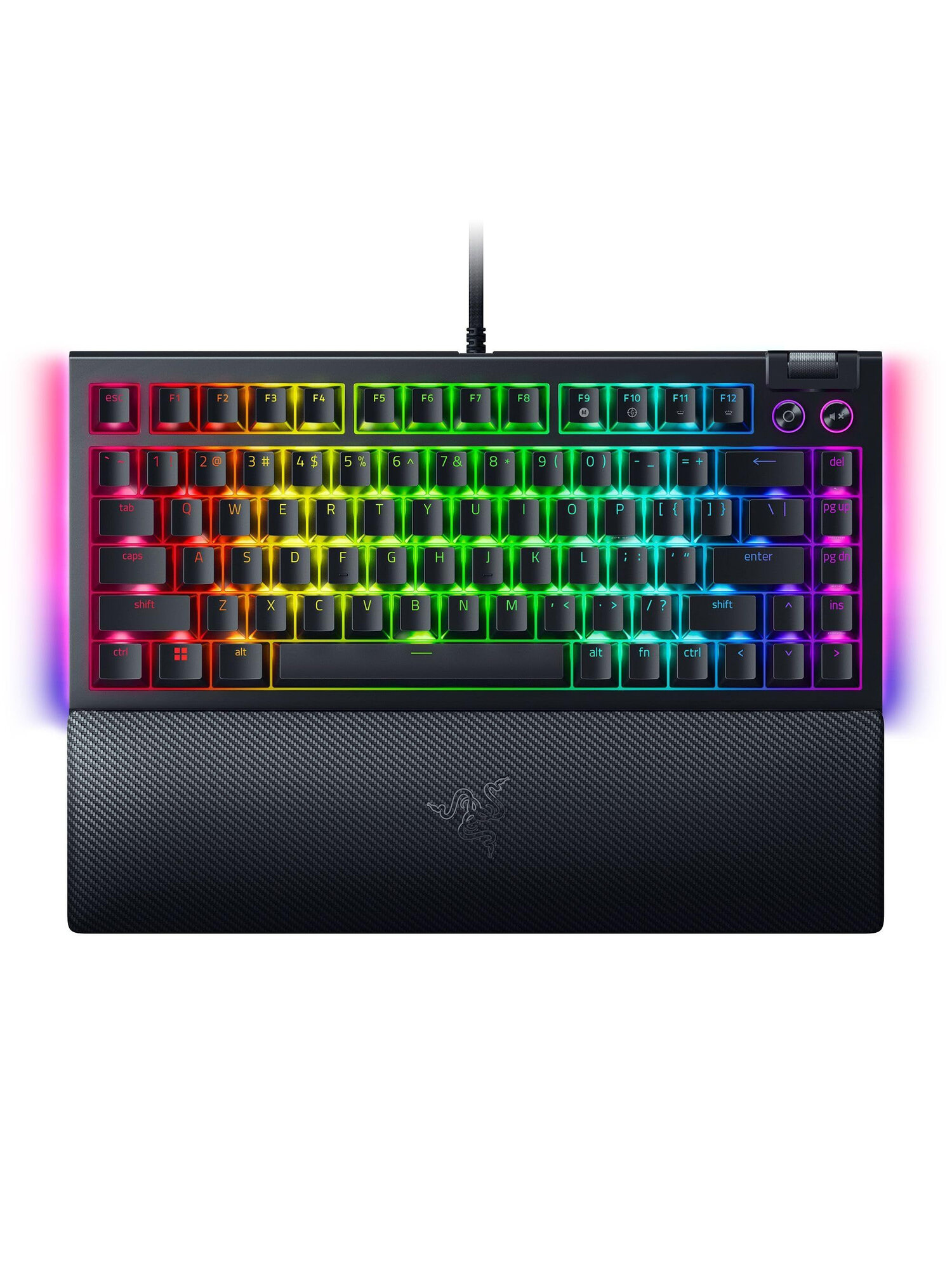 Razer BlackWidow V4 75% Hot-Swap Проводная механическая игровая клавиатура, английская раскладка, черная
