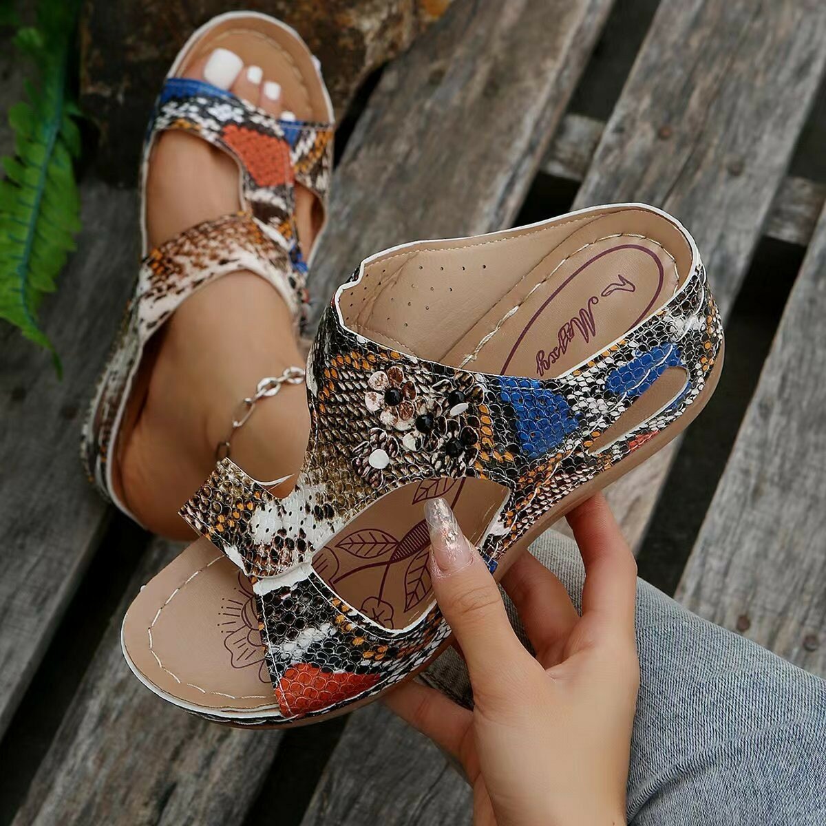 JYL Туфли для повседневности Женщин Удобные Плоский подошваКожа/snake pattern