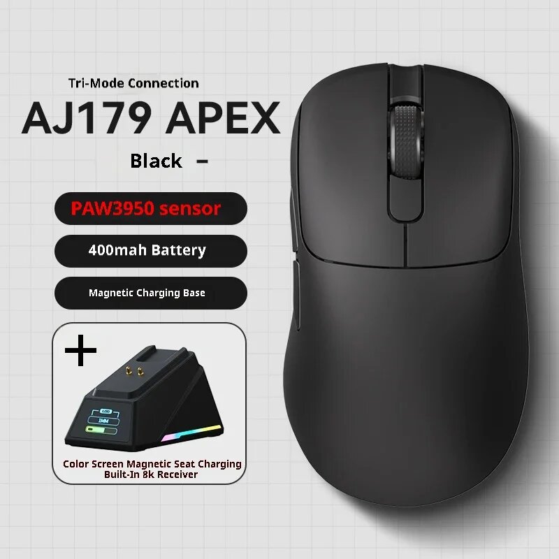 Беспроводная игровая мышь Ajazz AJ179 APEX Черный, AJ179APEX Black 8K
