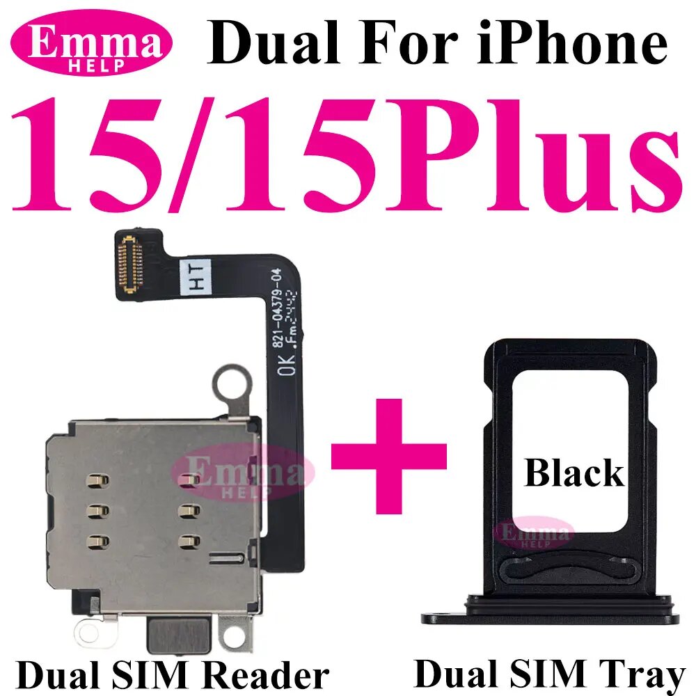 Двухслот SIM Reader + Tray для iPhone 15/15 Plus, Black
