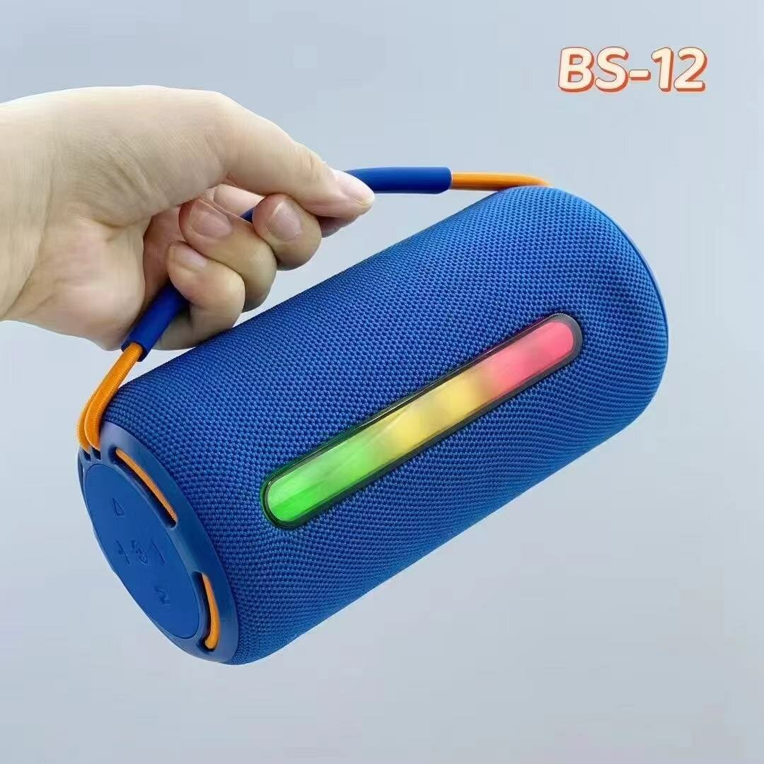 BS12 беспроводная колонка Bluetooth портативная мини-бас-усилитель с картой SD для активного отдыха, ручная, синяя