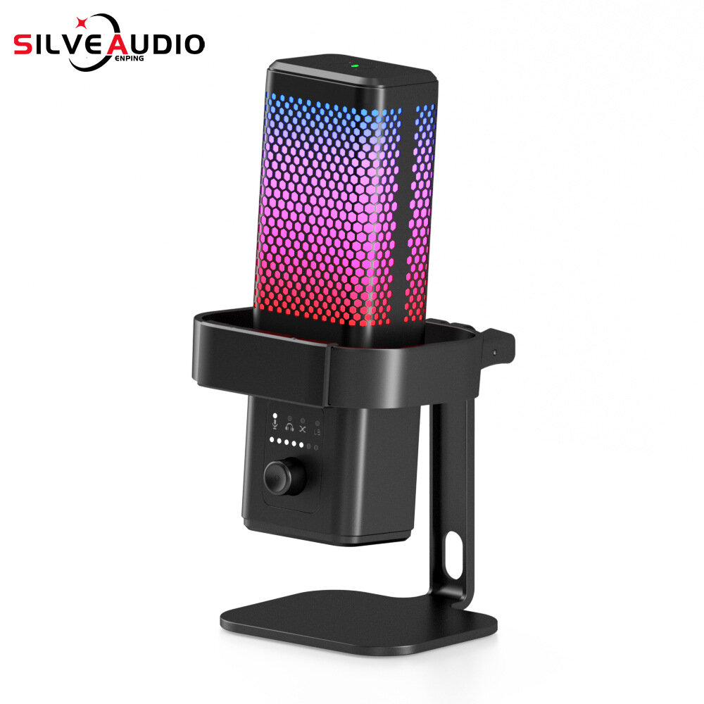 Микрофон с RGB-подсветкой для игр, стриминга и записи - модель GAM-M6, черный цвет