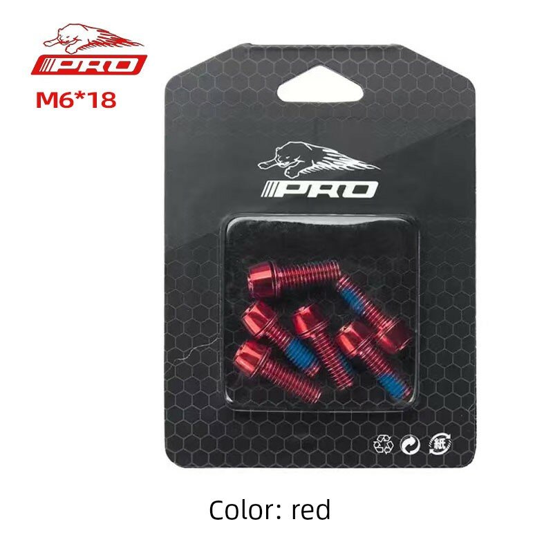 IIIPRO M6x18mm нержавеющая сталь велосипедный тормозной калибр болт - красный для дискового тормоза