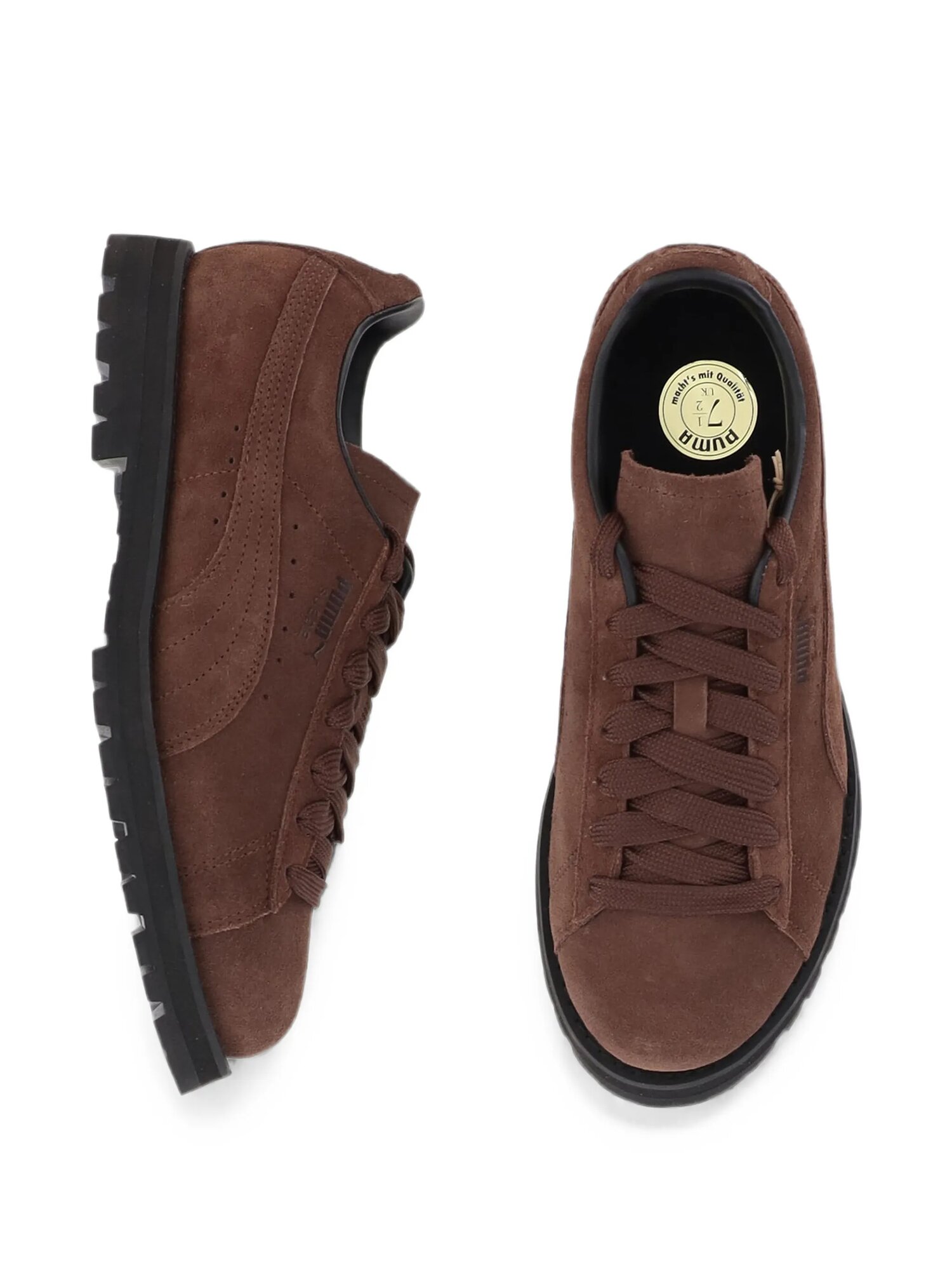 Кроссовки PUMA Suede low-top sneakers, размер 10 US, коричневый/серый/оранжевый — фото 1