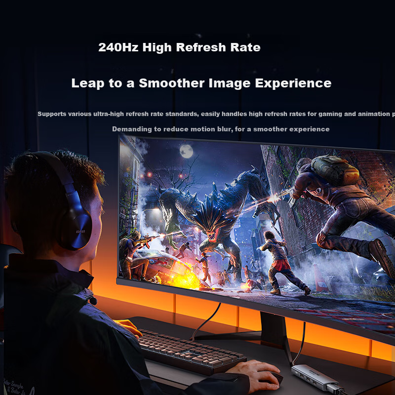 SAMZHE Док-станция Type-C к DP1.4 с поддержкой 8K60Hz 4K2K 240Гц высокой частоты обновления для ноутбуков Apple