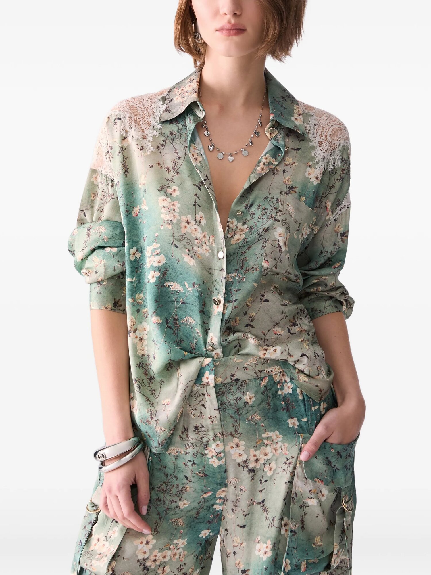 Рубашка LIU JO Printed satin shirt, размер 40 — фото 1