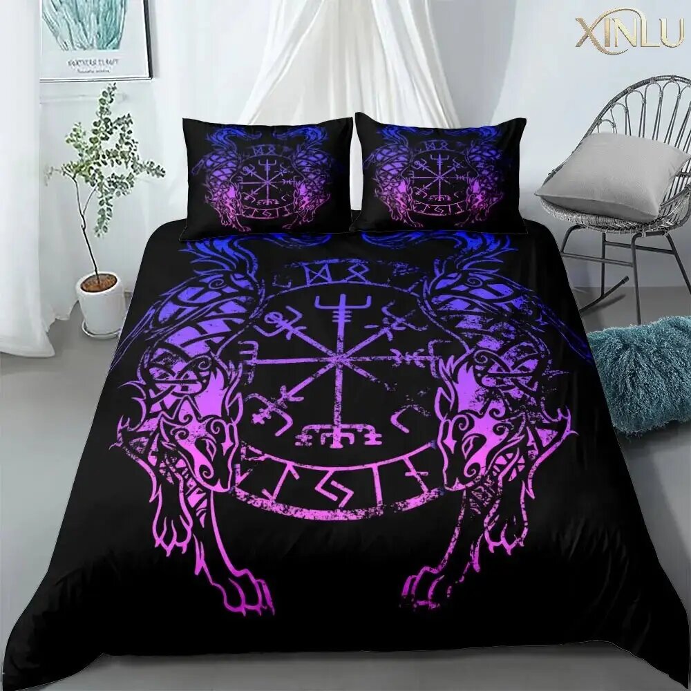 Комплект постельного белья dashboywe Viking Art Constellation из полиэстера, 180x220cm, Фиолетовый