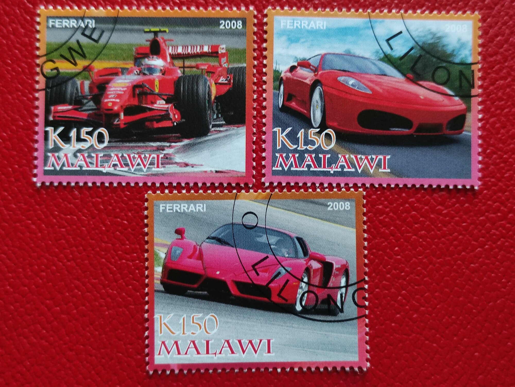 Марки Малави 2008. Транспорт. Серия: "Феррари". MNH. Редкость. Гашение - См фото