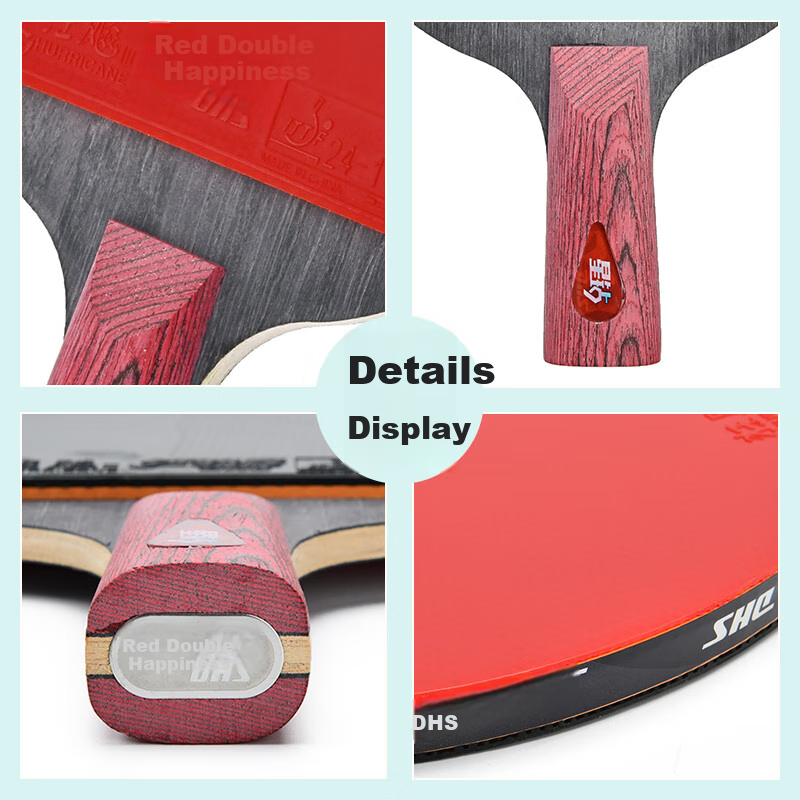 Настольный теннисный ракетка DHS Professional Star Diamond Red с прямой рукояткой и чехлом D01-S Характеристики：Прямая