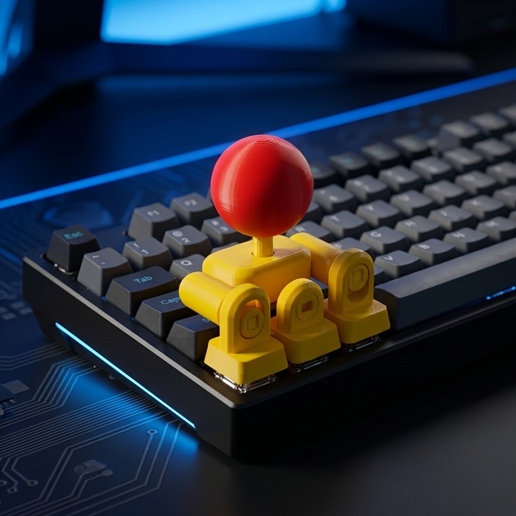 3D-печатный джойстиковый кейкап в креативном игровом стиле, универсальная запасная часть для механической клавиатуры, модное украшение, легкая установка, желтый, 1 шт.