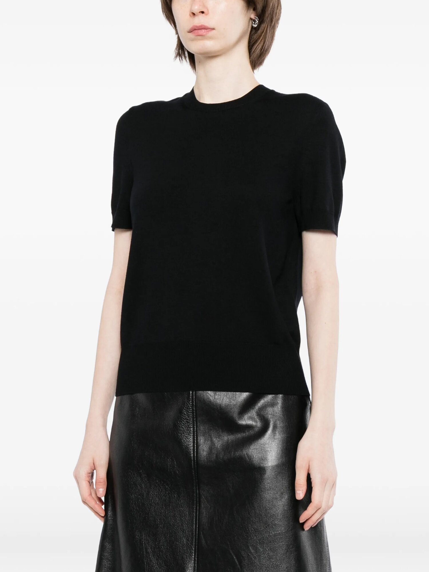 Футболка Tom Ford Wool crew-neck T-shirt, размер 44 EU, black — фото 1