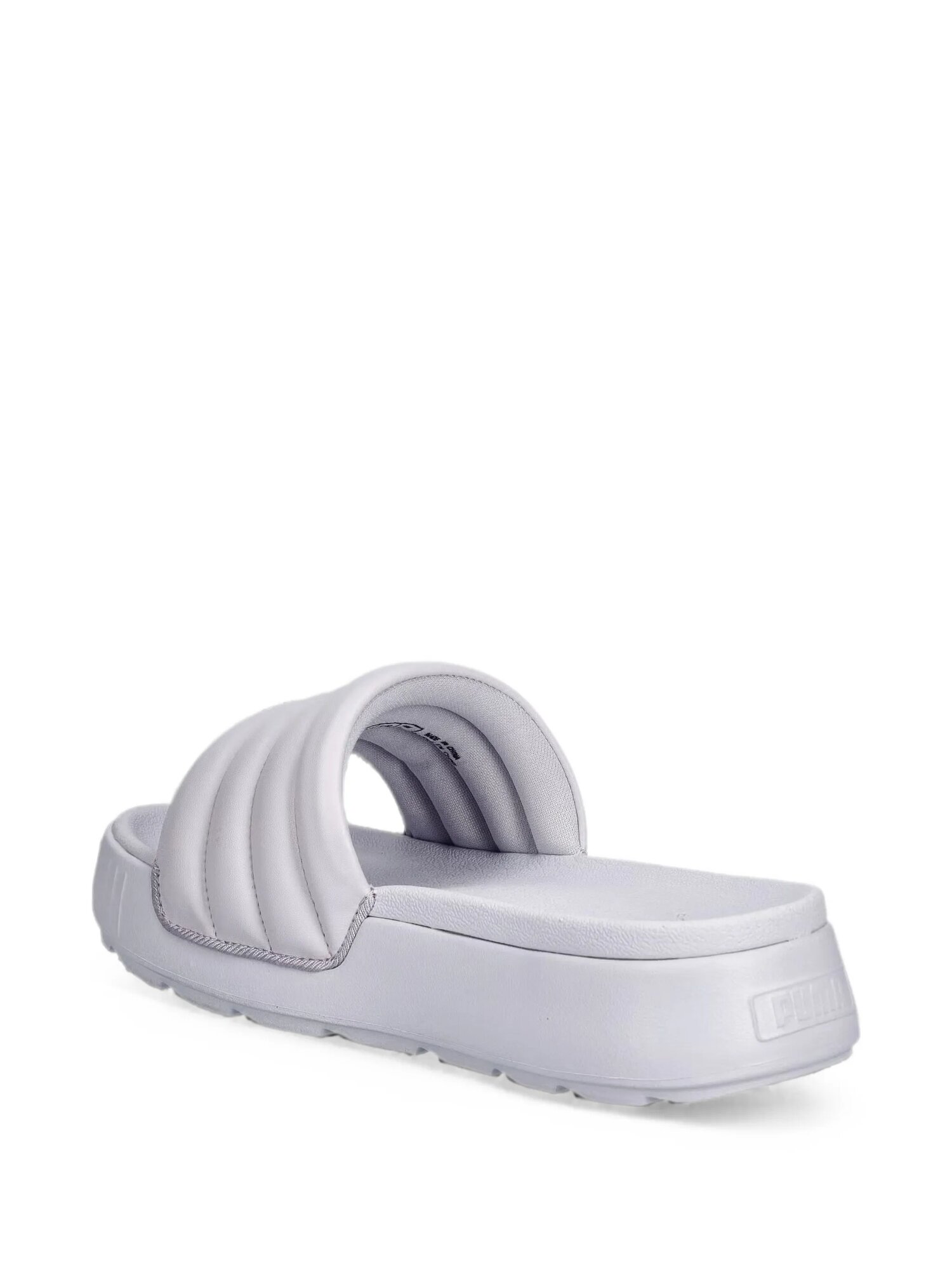 Шлёпанцы PUMA Padded logo-print slides, размер 7.5 US, бежевый/белый — фото 1