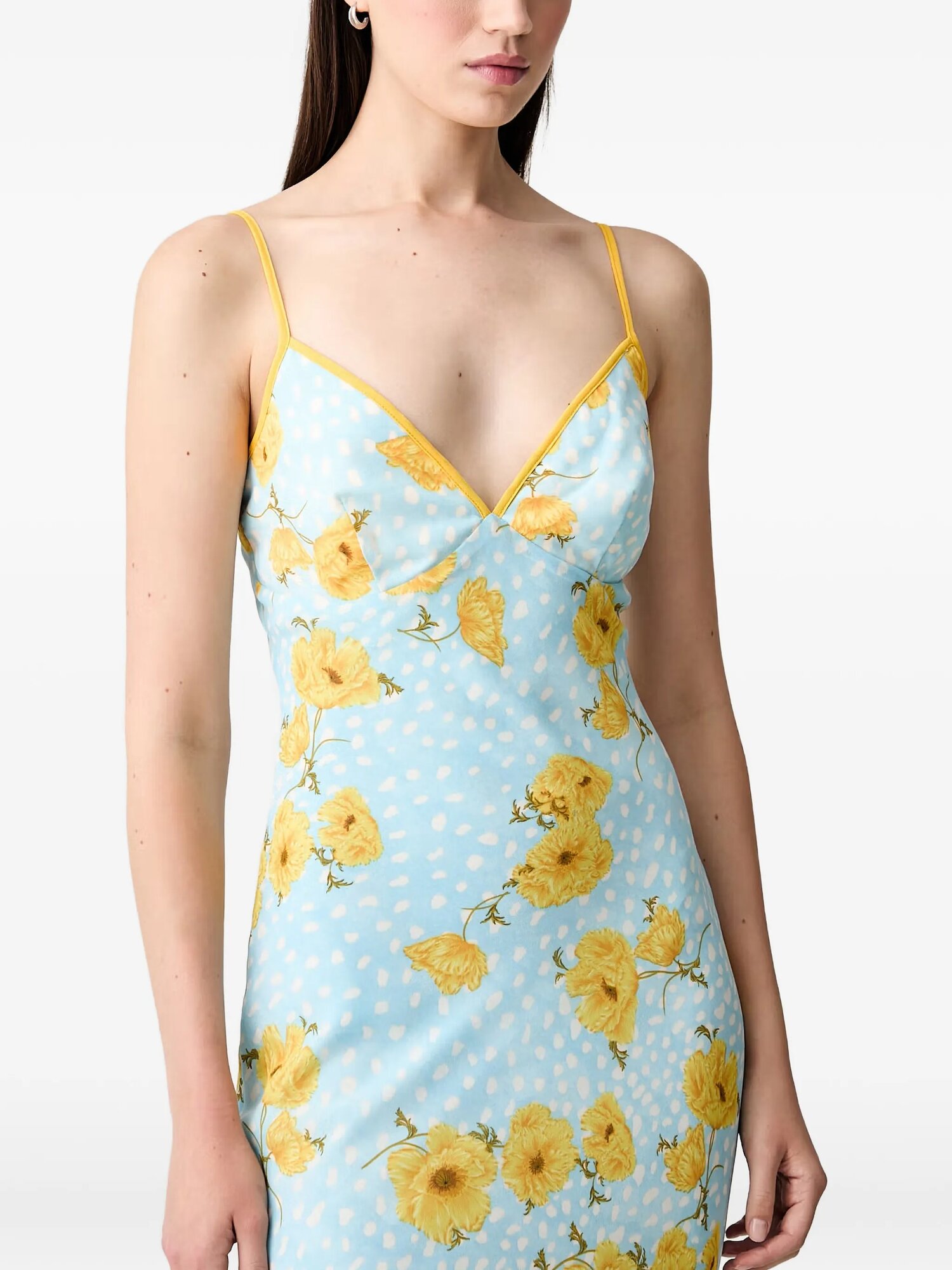 Платье Floral-print rosette-detail maxi dress