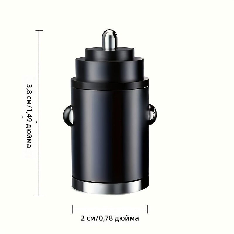 200W двухпортовый автомобильный адаптер USB Type-C с поддержкой PD/QC быстрой зарядки, для iPhone, Samsung, Android и других устройств, цвет — Eternal Night Black