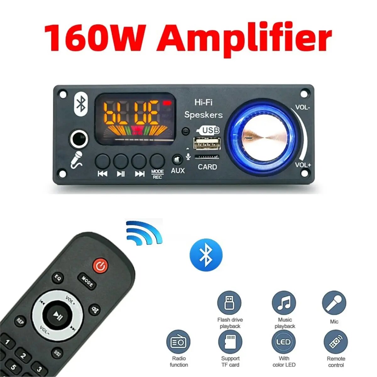 Усилитель T96C 160W Bluetooth 5.1